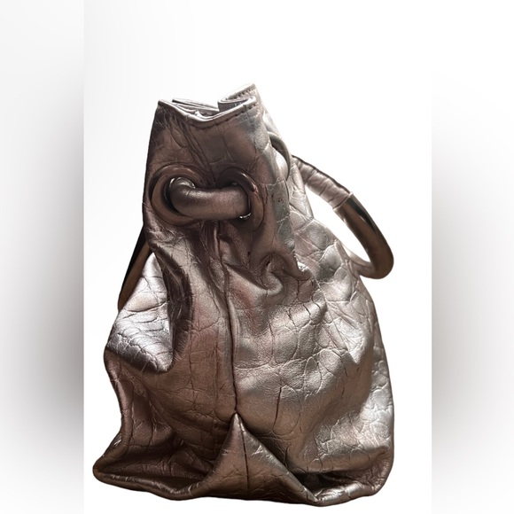 Furla | Bags | Furla Metallic Silver Genuine Leather Croc Embossed ...